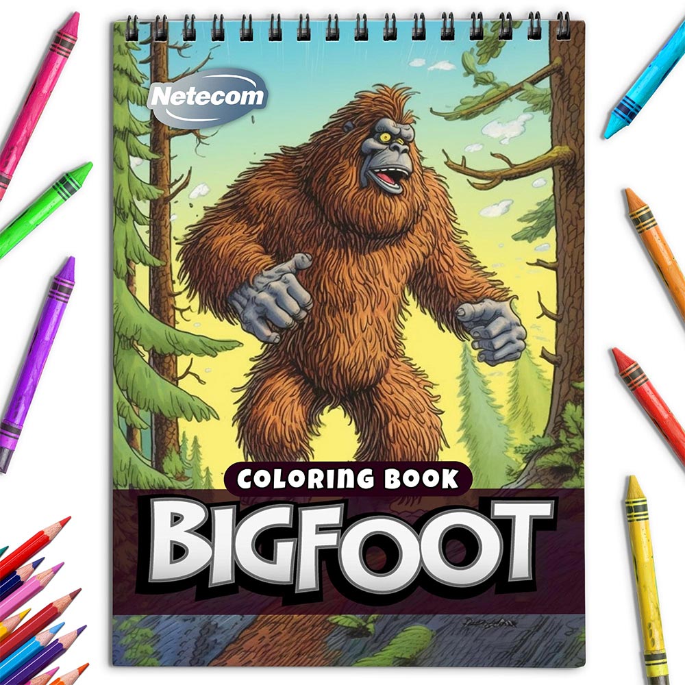 Netecom Bigfoot Coloring Book for Adults, Spiral Bound, Soft Cover ...