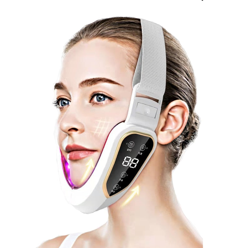 Facial Lifting Device LED Photon Therapy Facial Slimming Vibration Mas ...