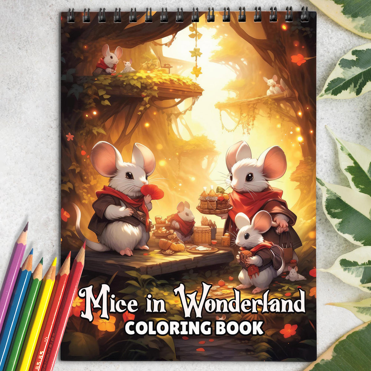 Mice in Wonderland Spiral Bound Coloring Book: 30 Artistic Coloring Pa ...