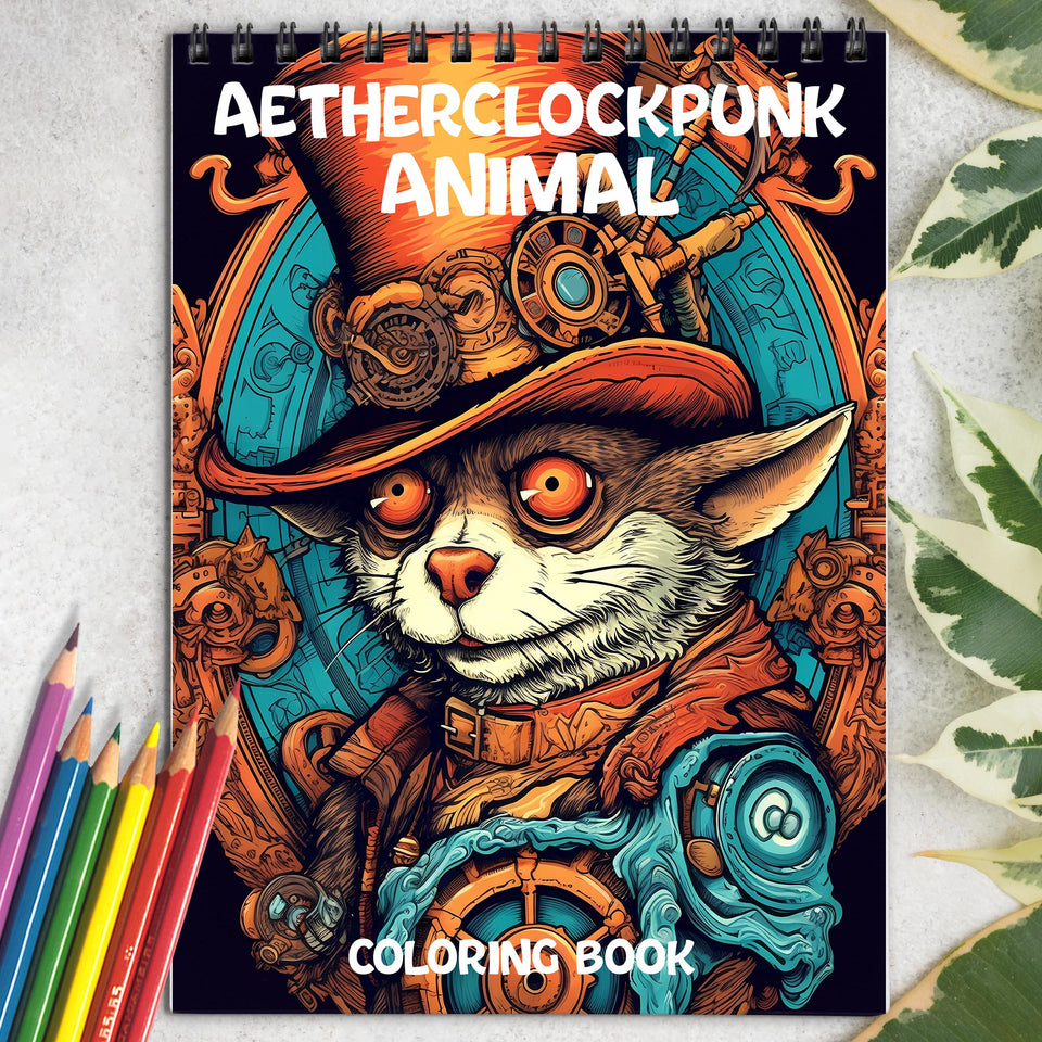 Aetherclockpunk Animals Spiral Coloring Book: 30 Exquisite Aether Cloc – Azhobbyshop