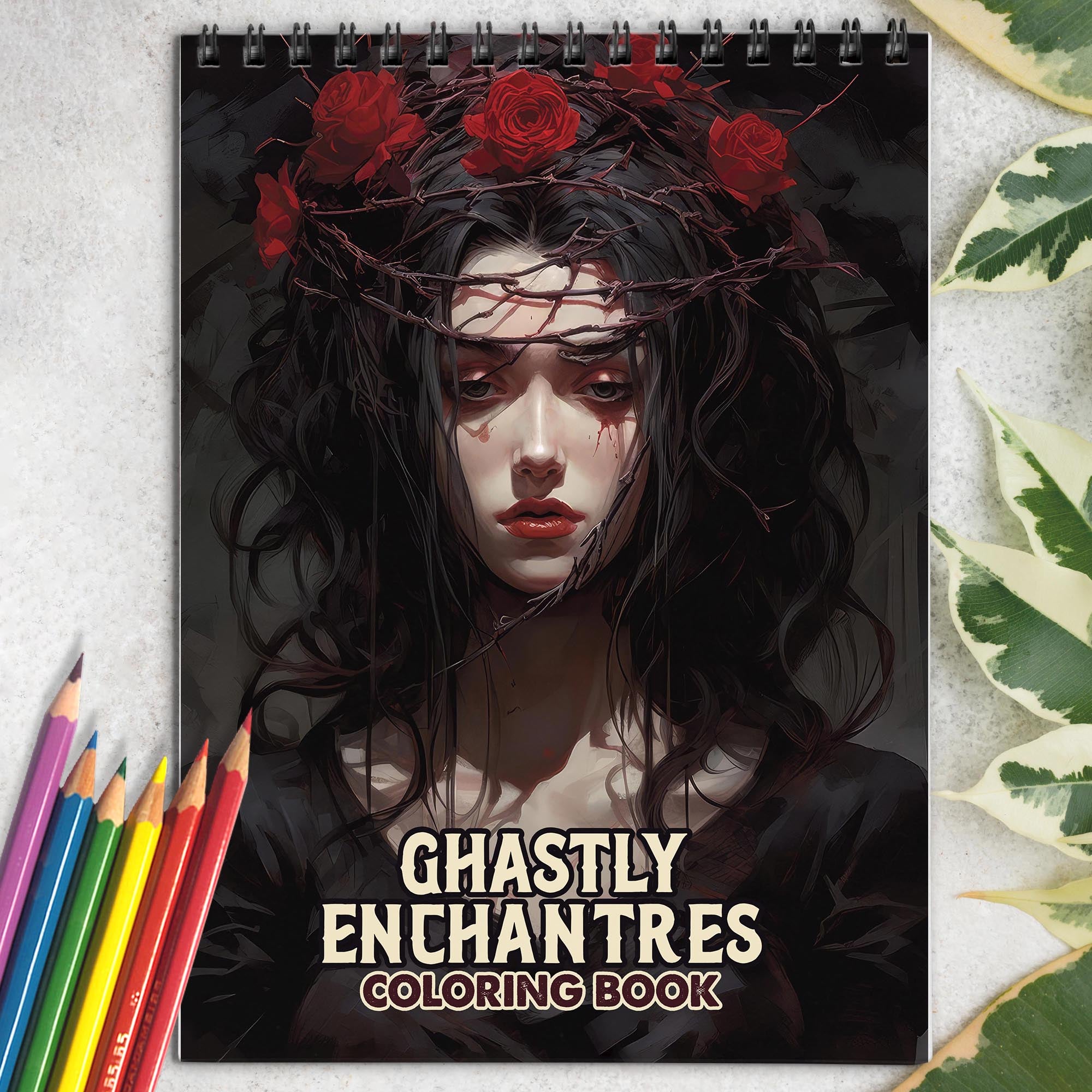 Ghastly Enchantress Spiral Bound Coloring Book: 30 Stunning Coloring P ...