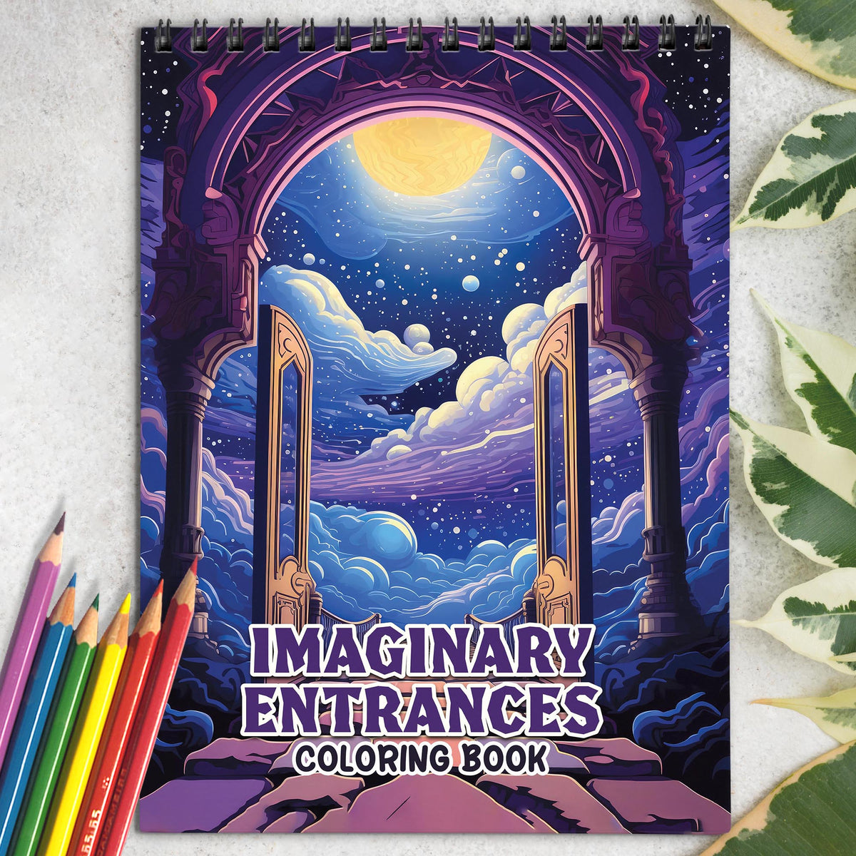 Imaginary Entrances Spiral Bound Coloring Book: Enjoy 30 Coloring Page ...