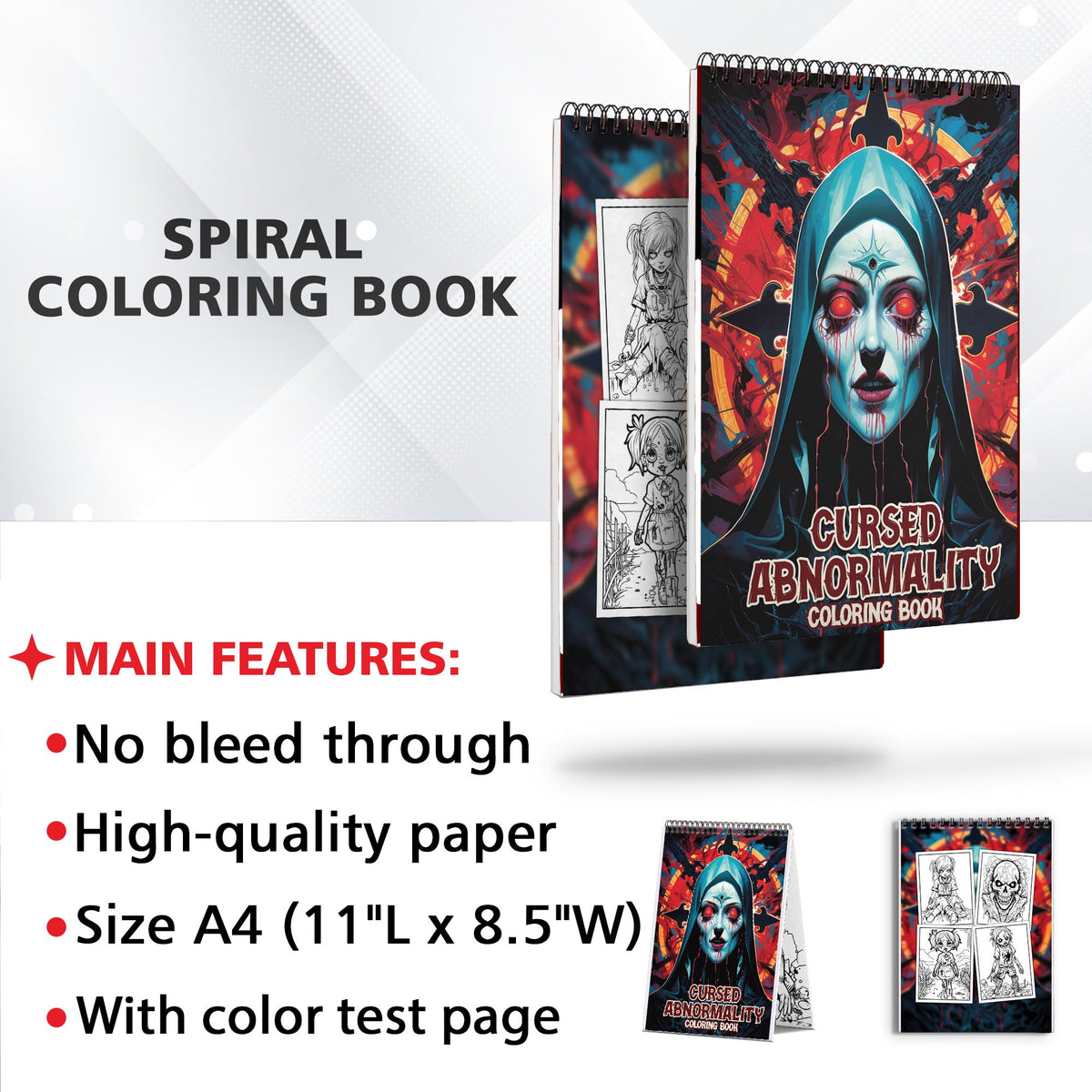 Cursed Abnormality Spiral Bound Coloring Book: Embark on a Journey int ...