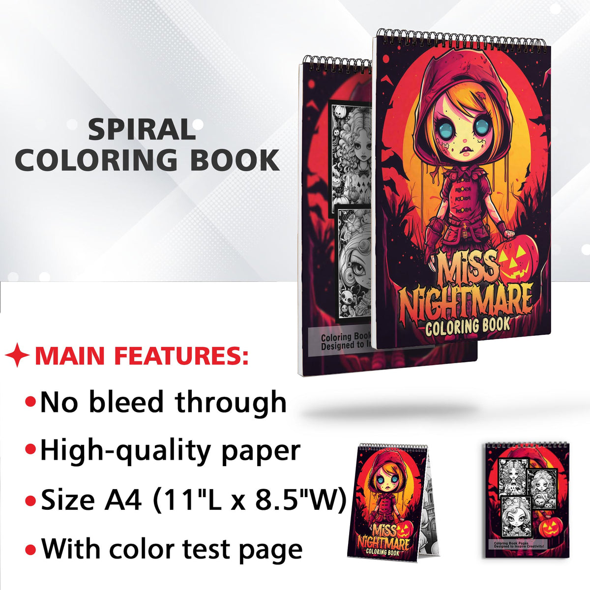 Miss Nightmare Spiral Coloring Book: Enter the Dark and Mysterious Wor ...
