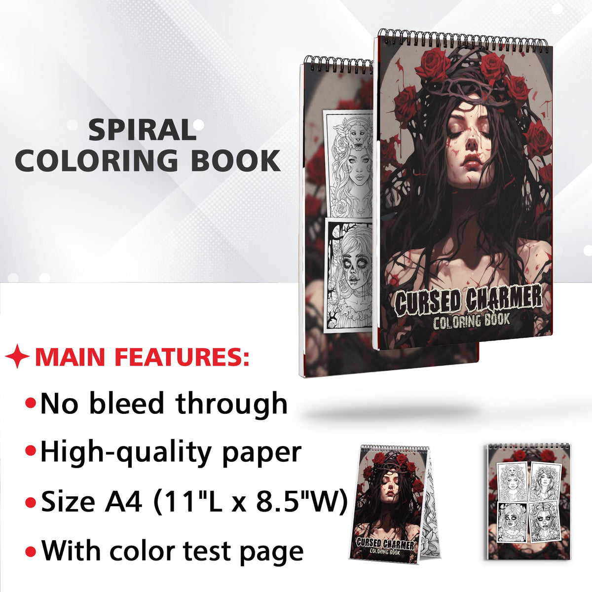 Cursed Charmer Spiral Bound Coloring Book: 30 Coloring Pages for Gothi ...