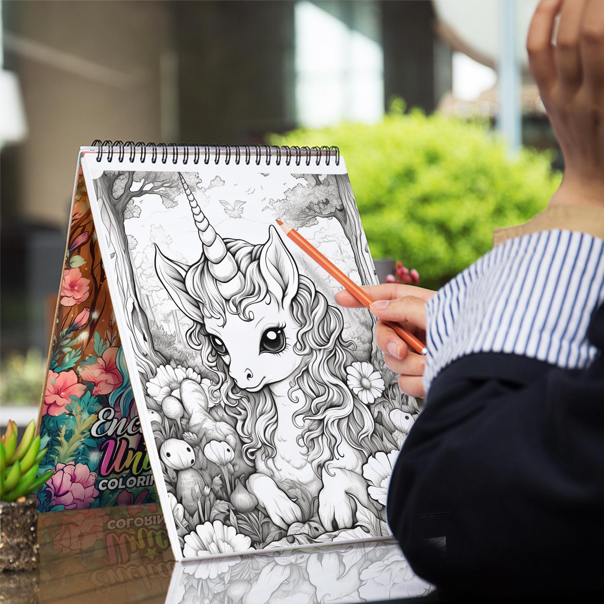 Enchanted Unicorn Spiral Bound Coloring Book: 30 Exquisite Enchanted U ...