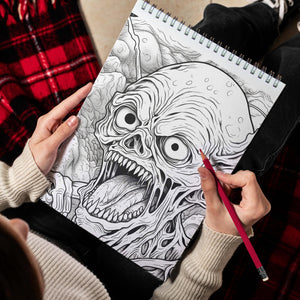 Worst Nightmares Spiral Coloring Book: 30 Coloring Pages of Sinister N ...