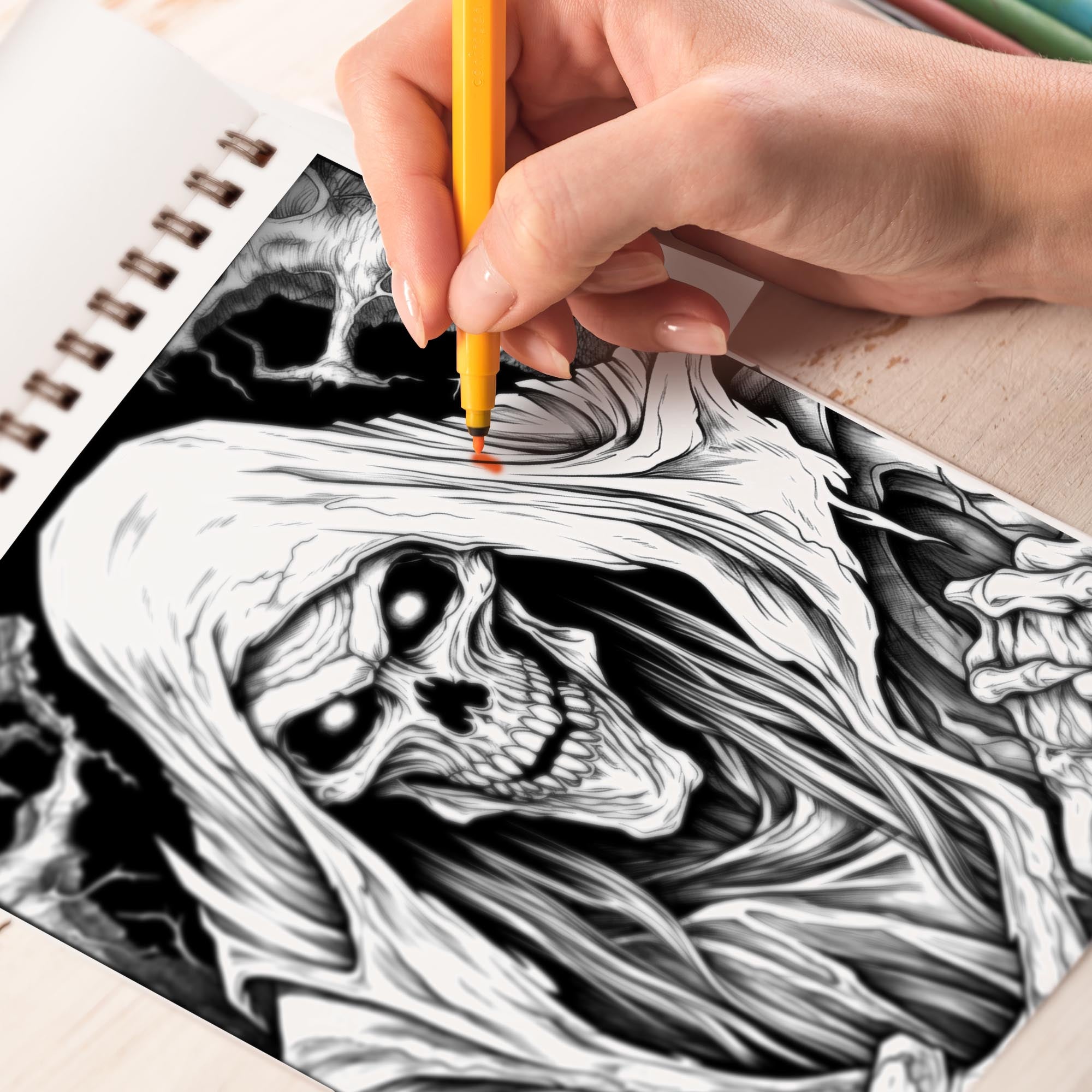 Cursed Creations Spiral Bound Coloring Book: Journey into the Dark and ...