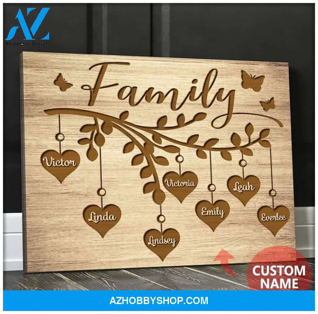 Personalized Family Tree Name Wall Art Canvas – Azhobbyshop